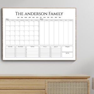Editable Family Command Center Printable Google Sheets Template V7 ...