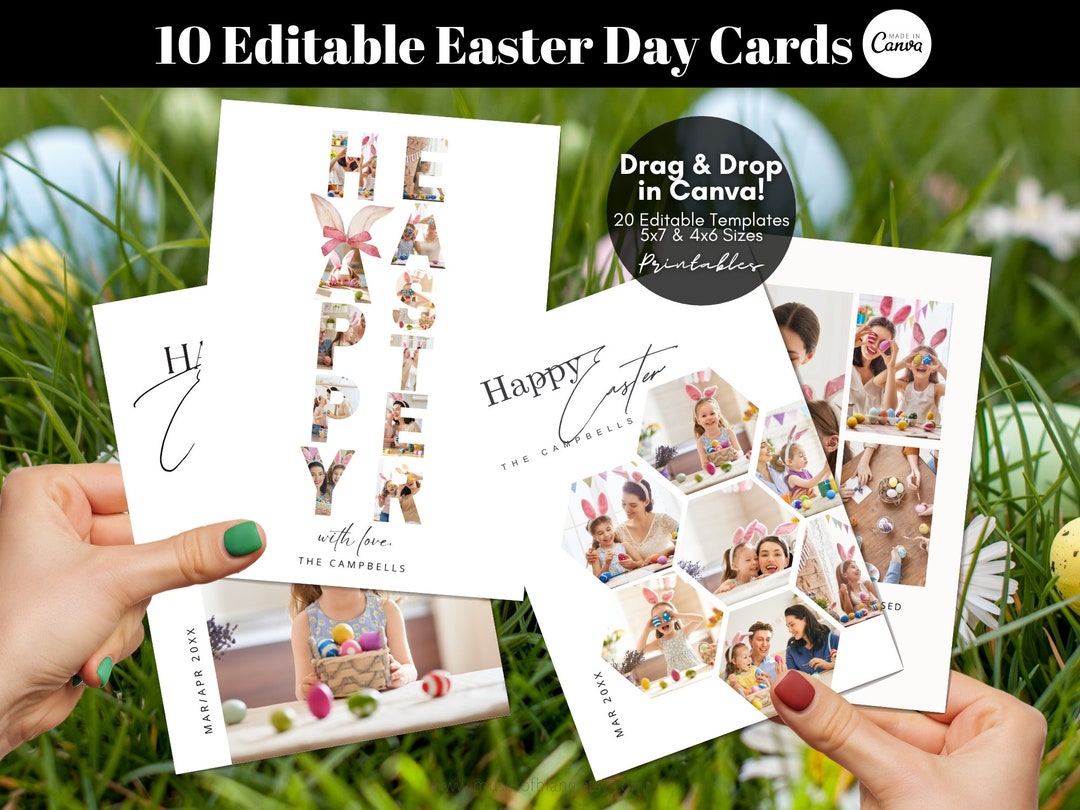 Editable Easter Cards Template, Printable Easter Cards Digital, Photo ...