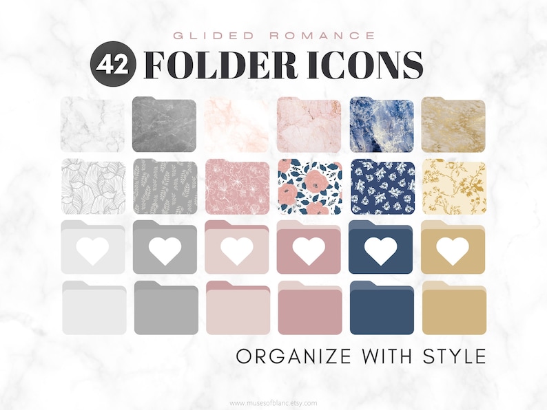 150 Cute Desktop Folder Icons Desktop Organizer Wallpaper for - Etsy