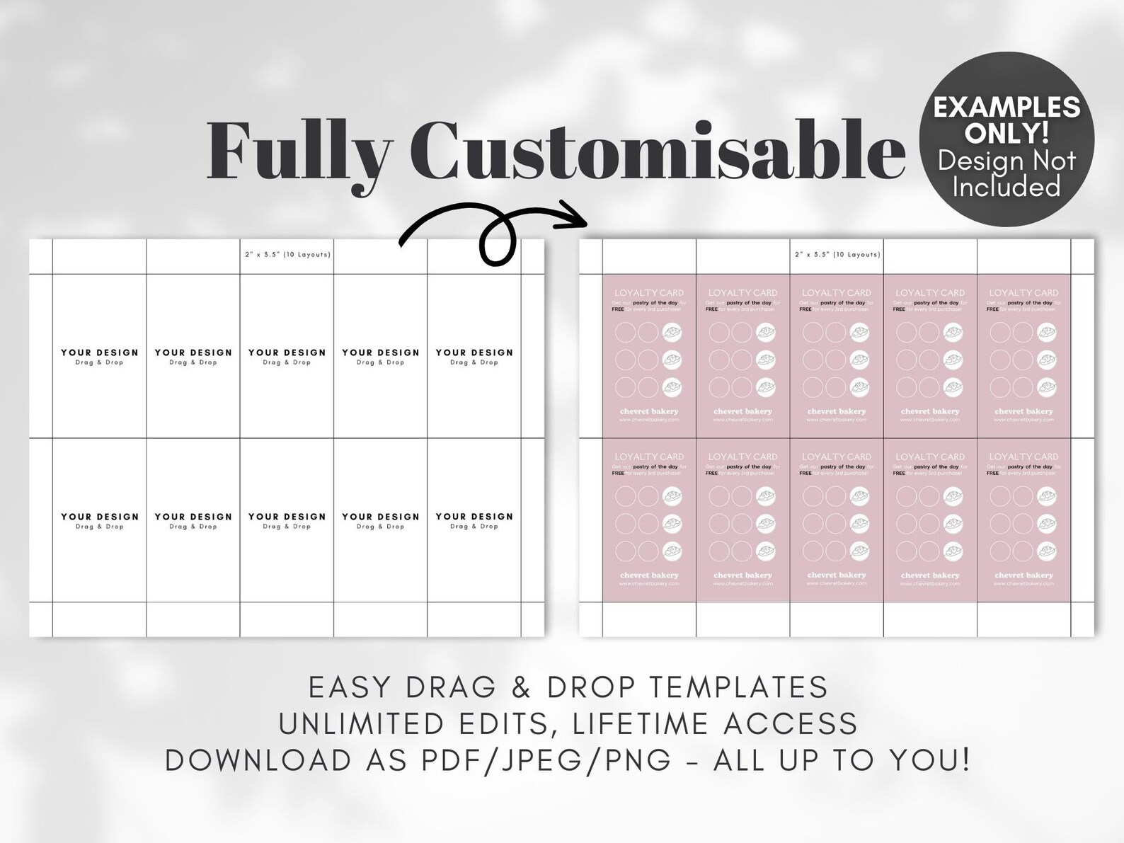 Drag and Drop Business Cards Template Printable Business - Etsy