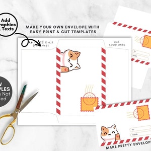 DIY Printable Envelope Template, Editable Canva Templates, A1 A2 A6 A7 ...
