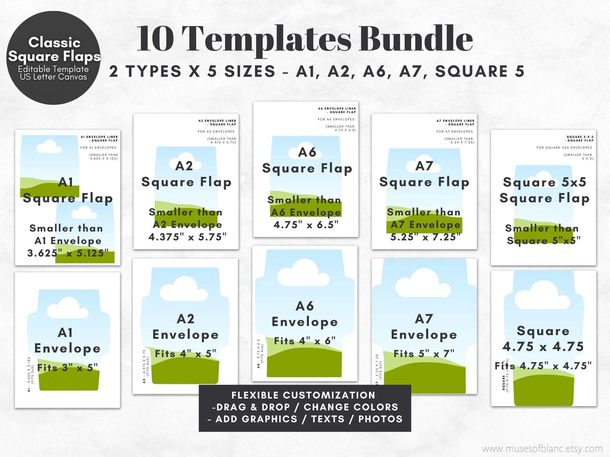 Drag and Drop Printable Envelope Template, Custom Envelope Liner ...