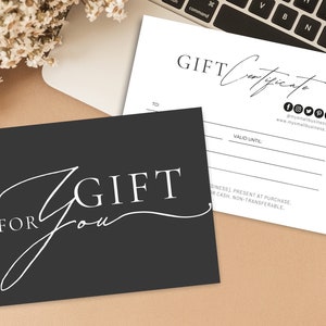 Editable Gift Certificate Template, 2 Sided Gift Card Template Canva ...
