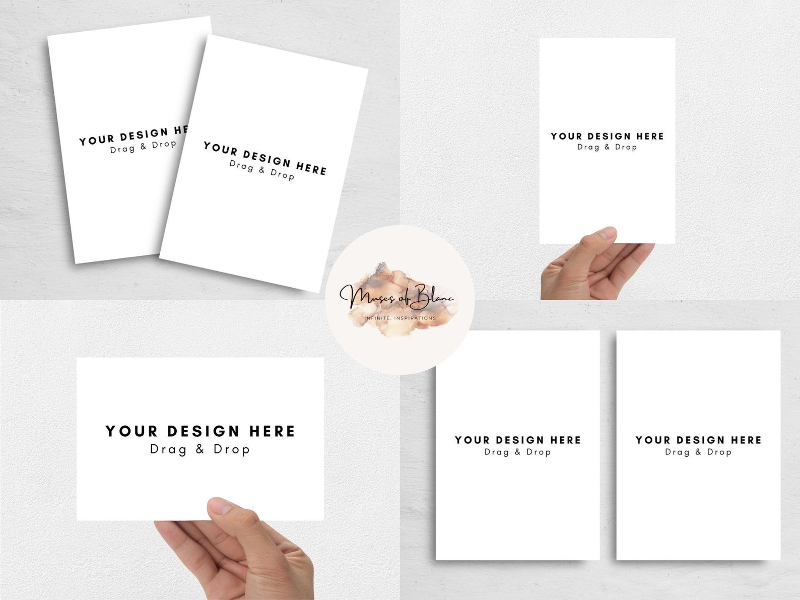25 Drag and Drop Greeting Card Mockup Bundle, Editable Canva Template ...