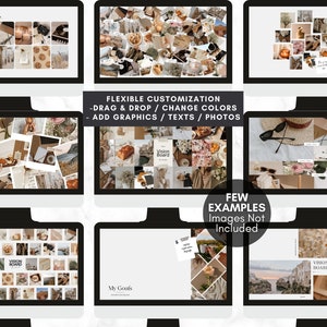 Editable Digital Vision Board Template, Custom Photo Collage Vision ...