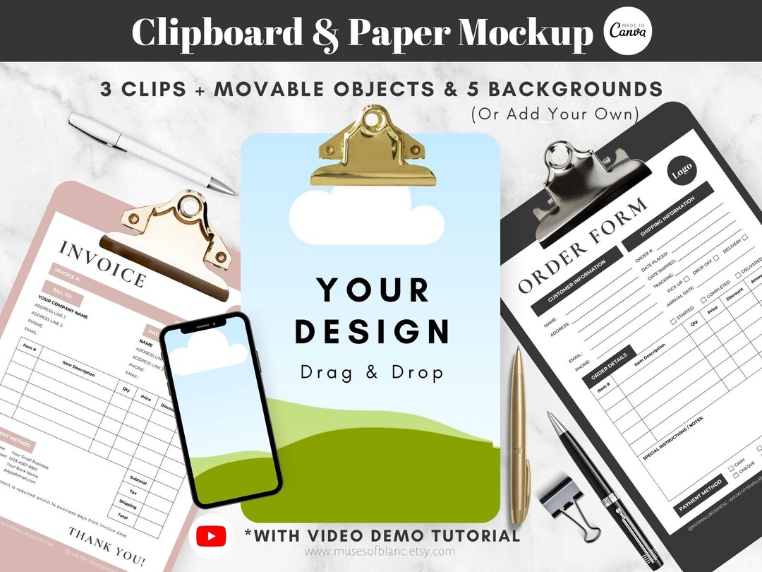 Drag and Drop Clipboard Mockup Paper Mockup, Printables Mockup ...