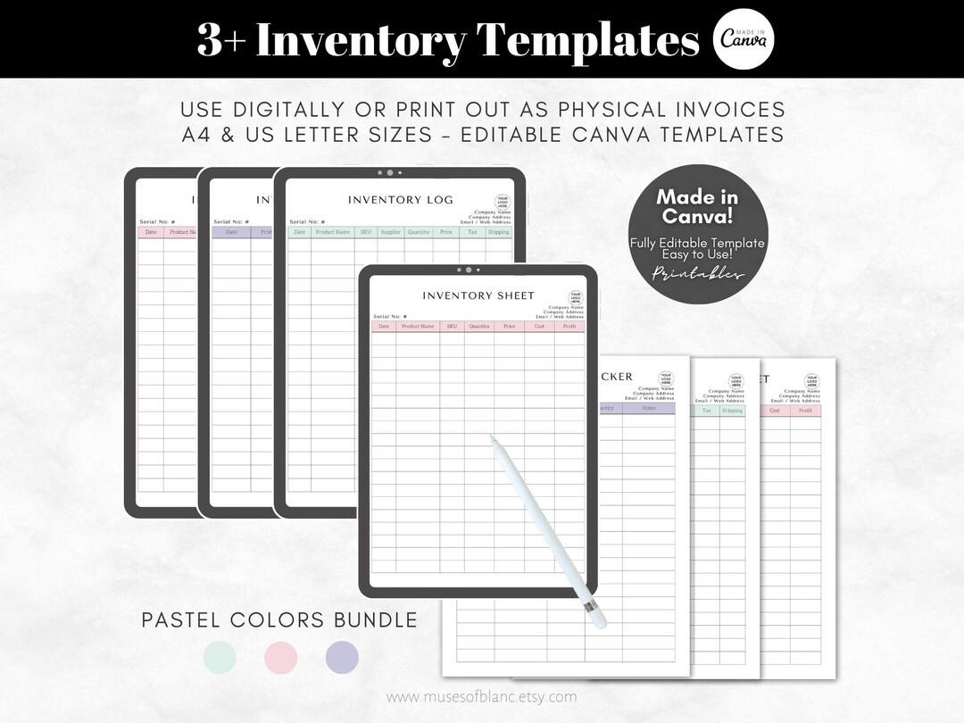 Editable Product Inventory Templates, Business Inventory Forms ...