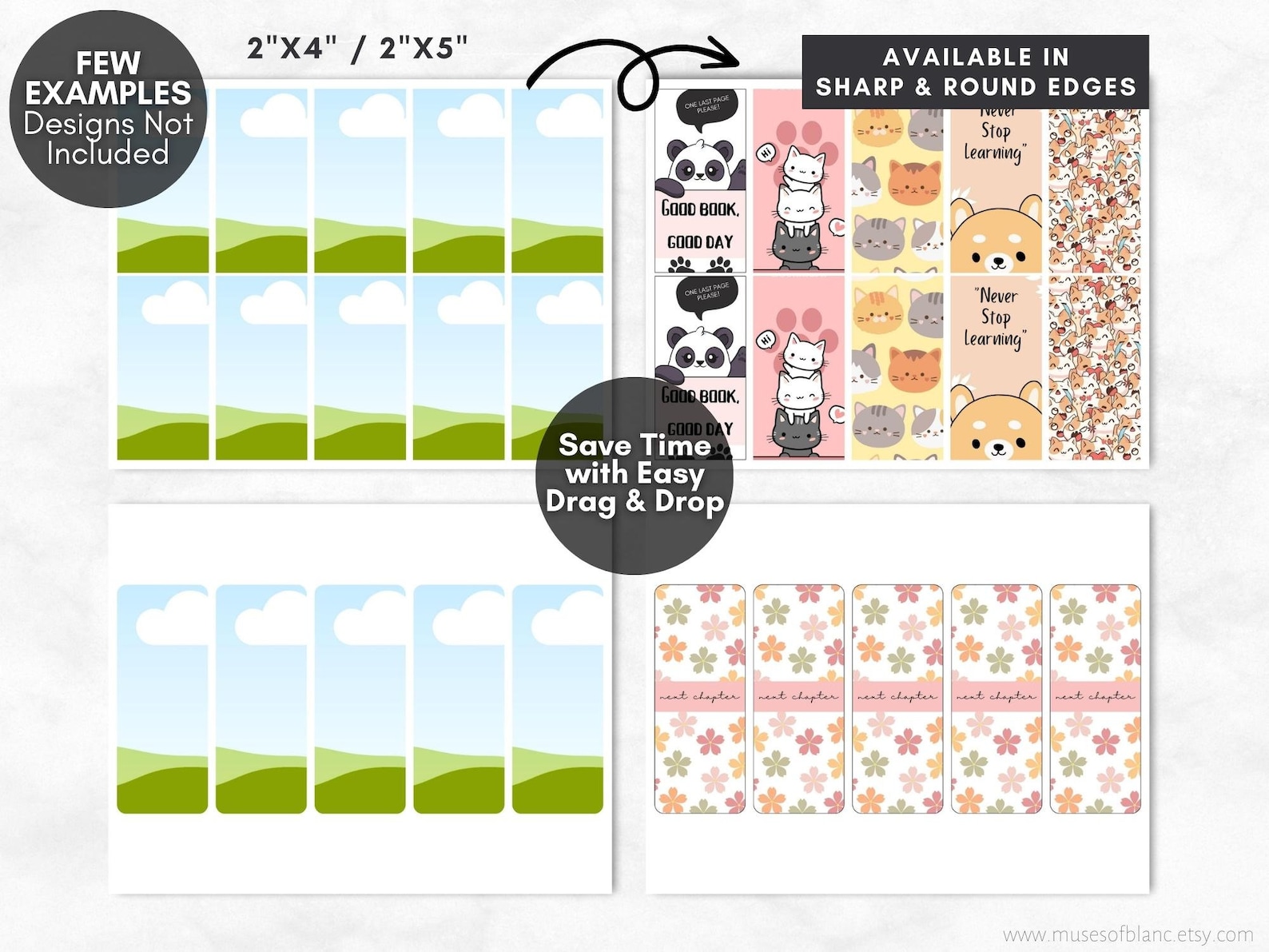 Drag and Drop Bookmark Templates, Custom Blank Bookmarks Template ...