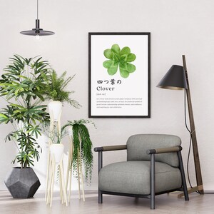 Four Leaf Lucky Clover Japanese Dictionary Definition Print, Digital ...