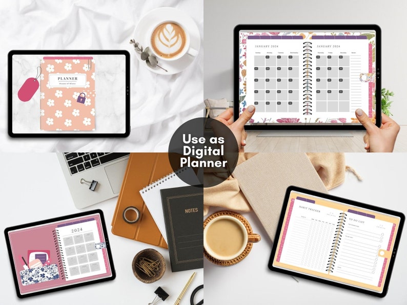 Drag and Drop Digital Planner Templates, Editable PLR Planner ...