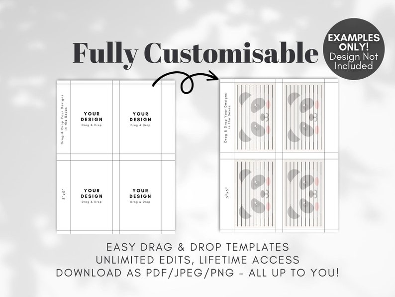 Drag and Drop Index Cards Template Printable Index Cards - Etsy