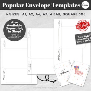 DIY Printable Envelope Template Editable Canva Templates A1 - Etsy