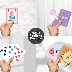 Editable Hand Holding Cards Mockup Template, Greeting Cards Mockup ...