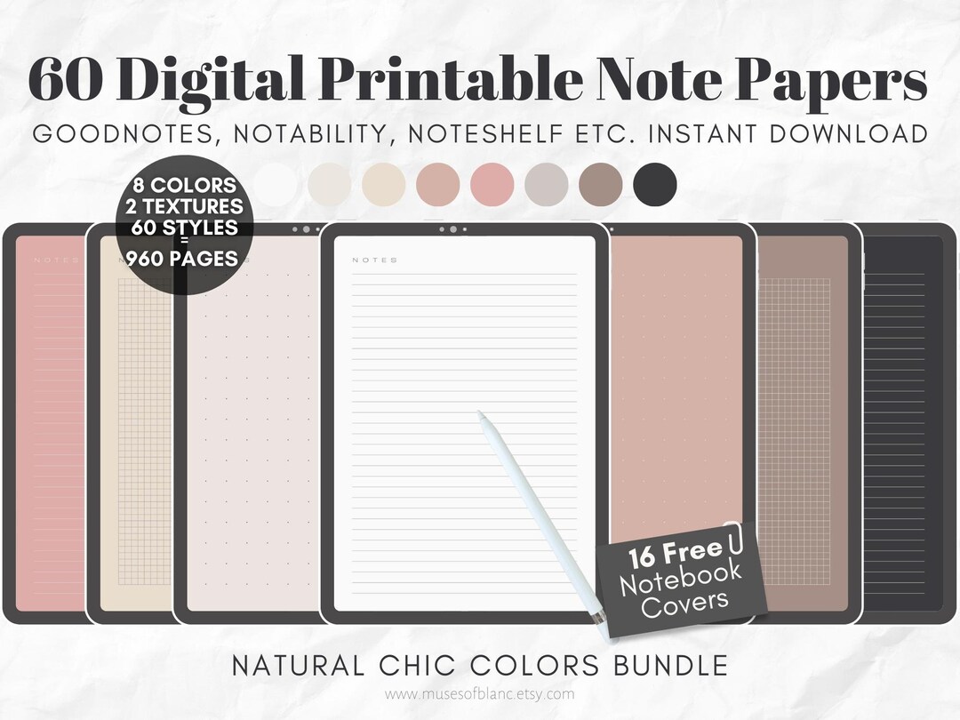Digital Note Paper Printable Note Pages Planner Insert Note - Etsy