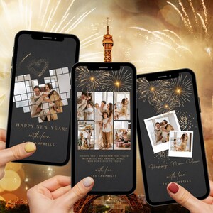 Editable Digital New Year Card Template, Animated New Year E-card ...