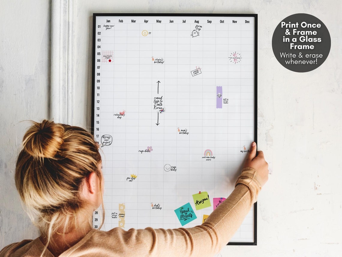 Editable Forever Calendar Template, Perpetual Calendar Reusable, Google ...