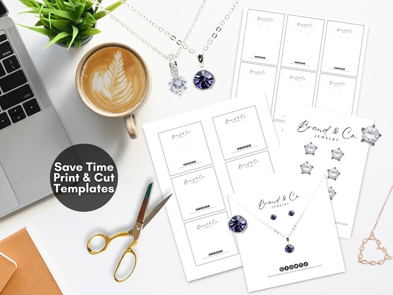 Editable Jewelry Display Cards Templates, Custom Jewelry Cards for ...