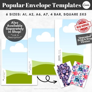 DIY Printable Envelope Template Editable Canva Templates A1 - Etsy