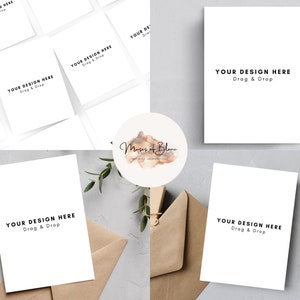 10 Drag and Drop Greeting Card Mockup Bundle, Editable Canva Template ...