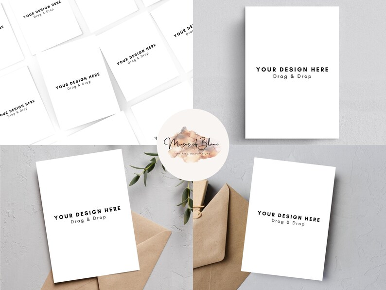 10 Drag and Drop Greeting Card Mockup Bundle, Editable Canva Template ...