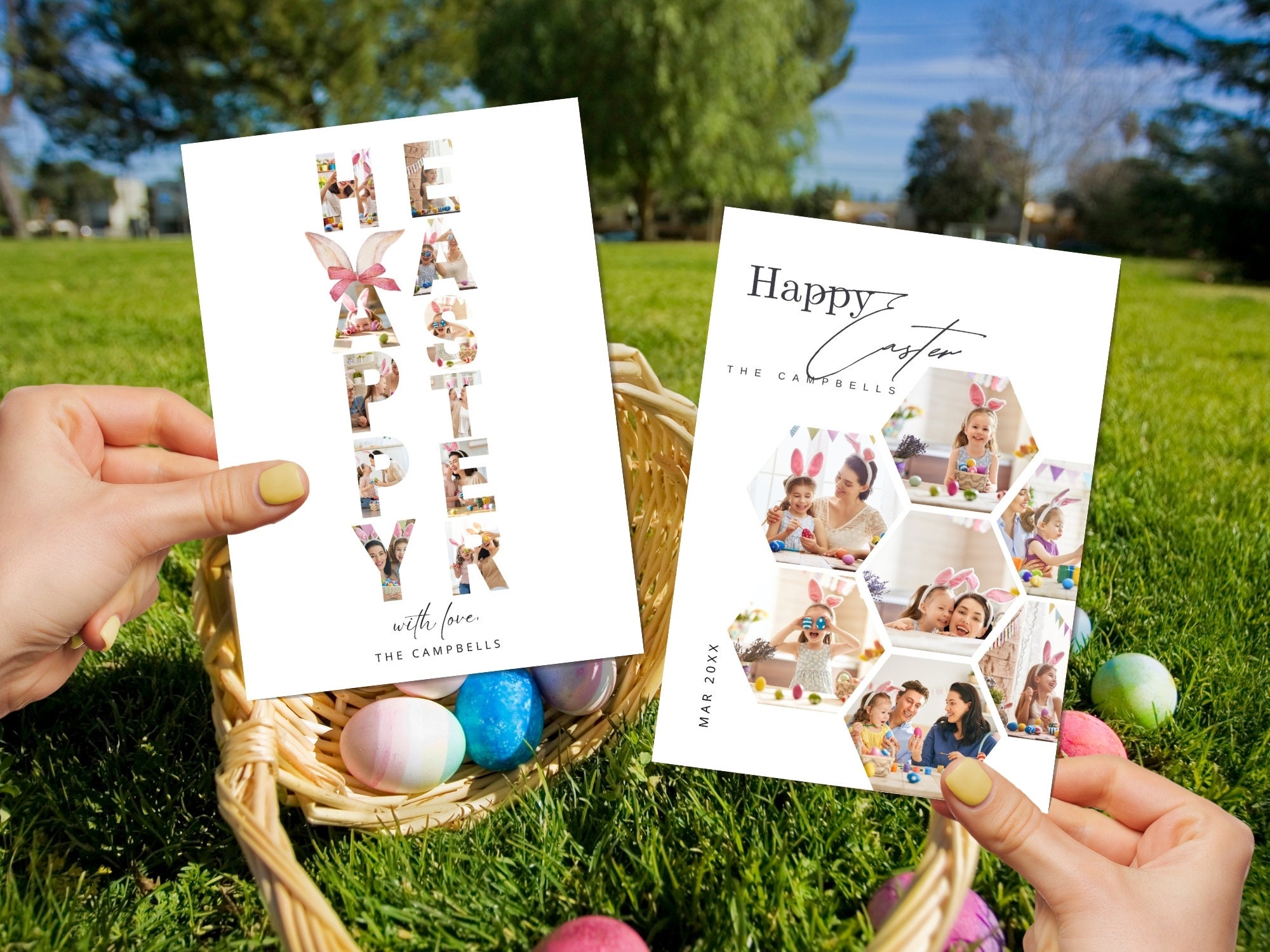 Editable Easter Cards Template, Printable Easter Cards Digital, Photo ...