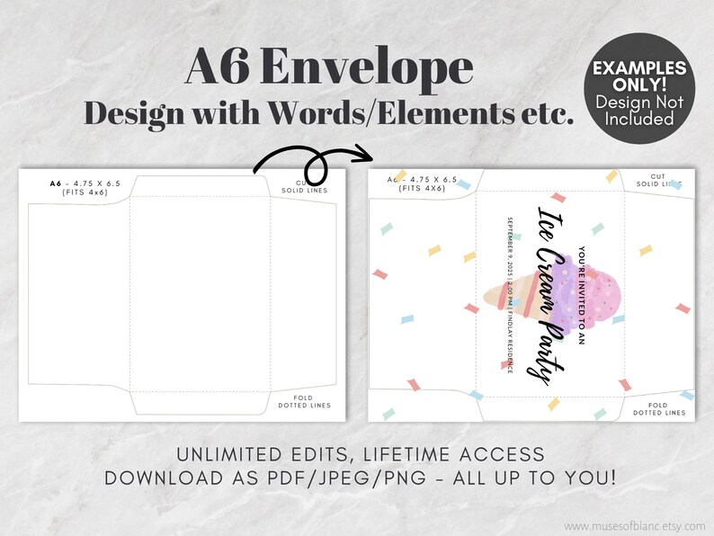 Drag and Drop Greeting Card Templates A6 Printable Envelope - Etsy