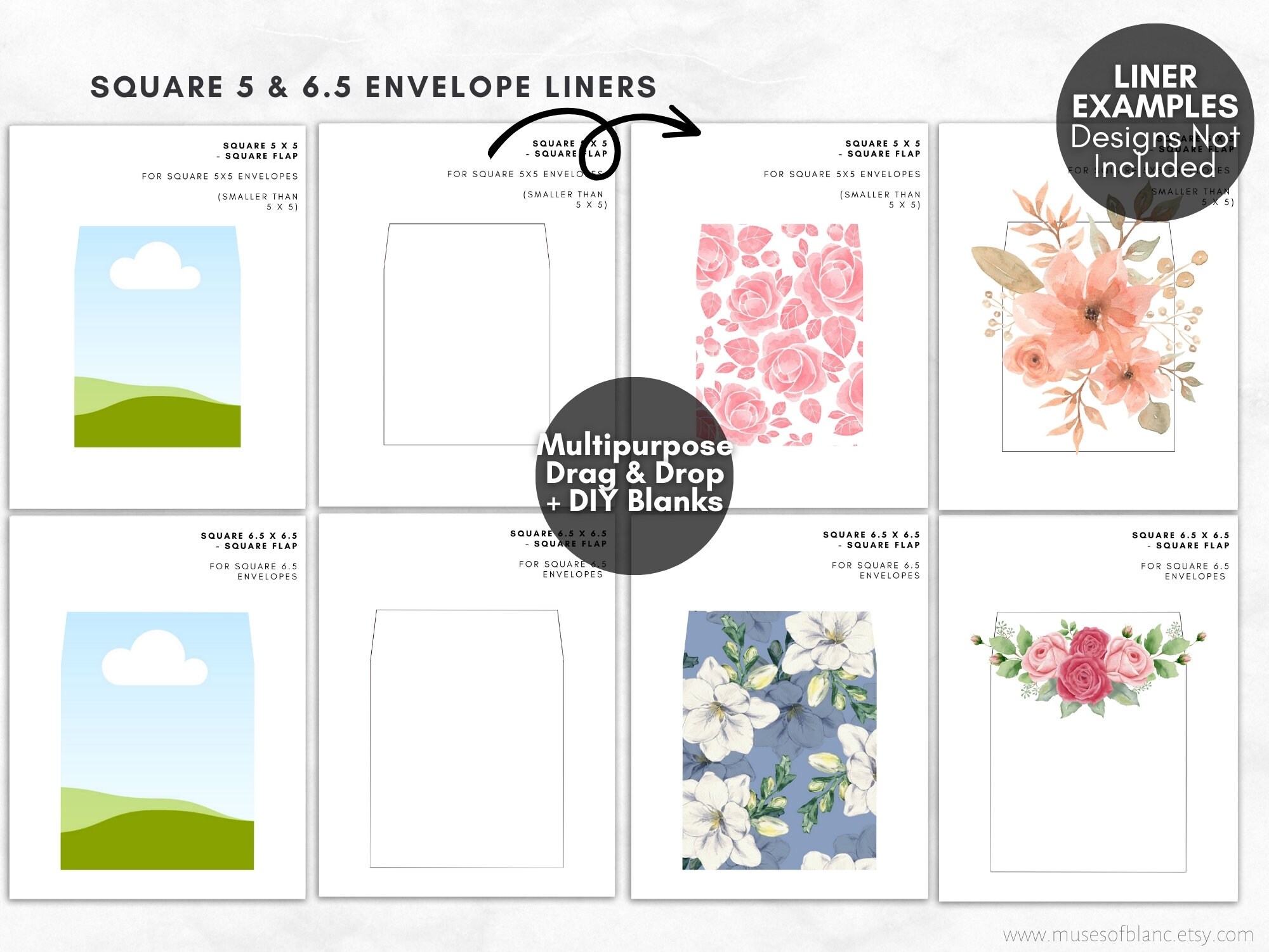Drag and Drop Printable Envelope Liner Templates, Editable Canva ...