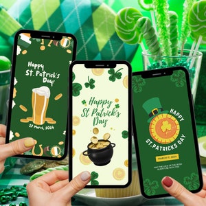 Editable Digital St. Patrick’s Day Cards Template, Animated Saint ...