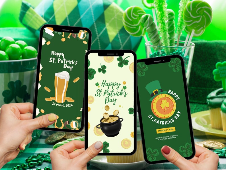 Editable Digital St. Patrick’s Day Cards Template, Animated Saint ...