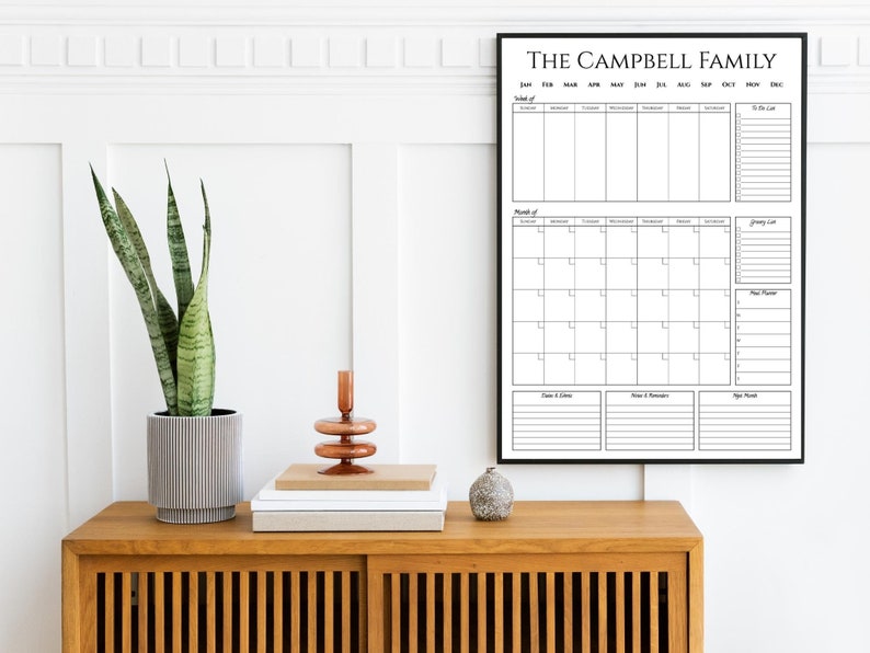 Editable Family Command Center Printable Google Sheets Template V1 ...