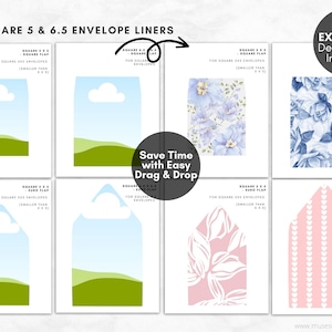 Drag and Drop Printable Envelope Liner Templates, Editable Canva ...