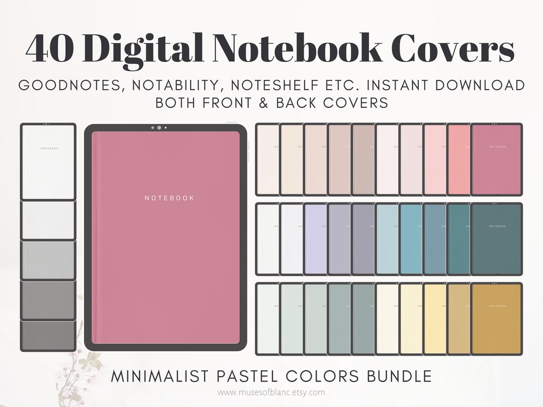 40 Digital Notebook Covers Digital Planner Covers Goodnotes - Etsy
