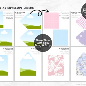 Drag and Drop Printable Envelope Liner Templates, Editable Canva ...