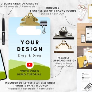 Drag and Drop Clipboard Mockup Paper Mockup, Printables Mockup ...