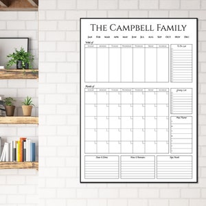 Editable Family Command Center Printable Google Sheets Template V1 ...