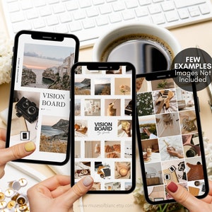 Editable Digital Vision Board Template, Custom Photo Collage Vision ...