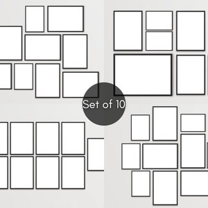 30 Black Frames Mockup Bundle V2, Gallery Wall Frame Art Print Mockup ...