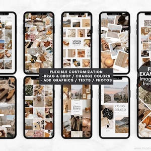 Editable Digital Vision Board Template, Custom Photo Collage Vision ...