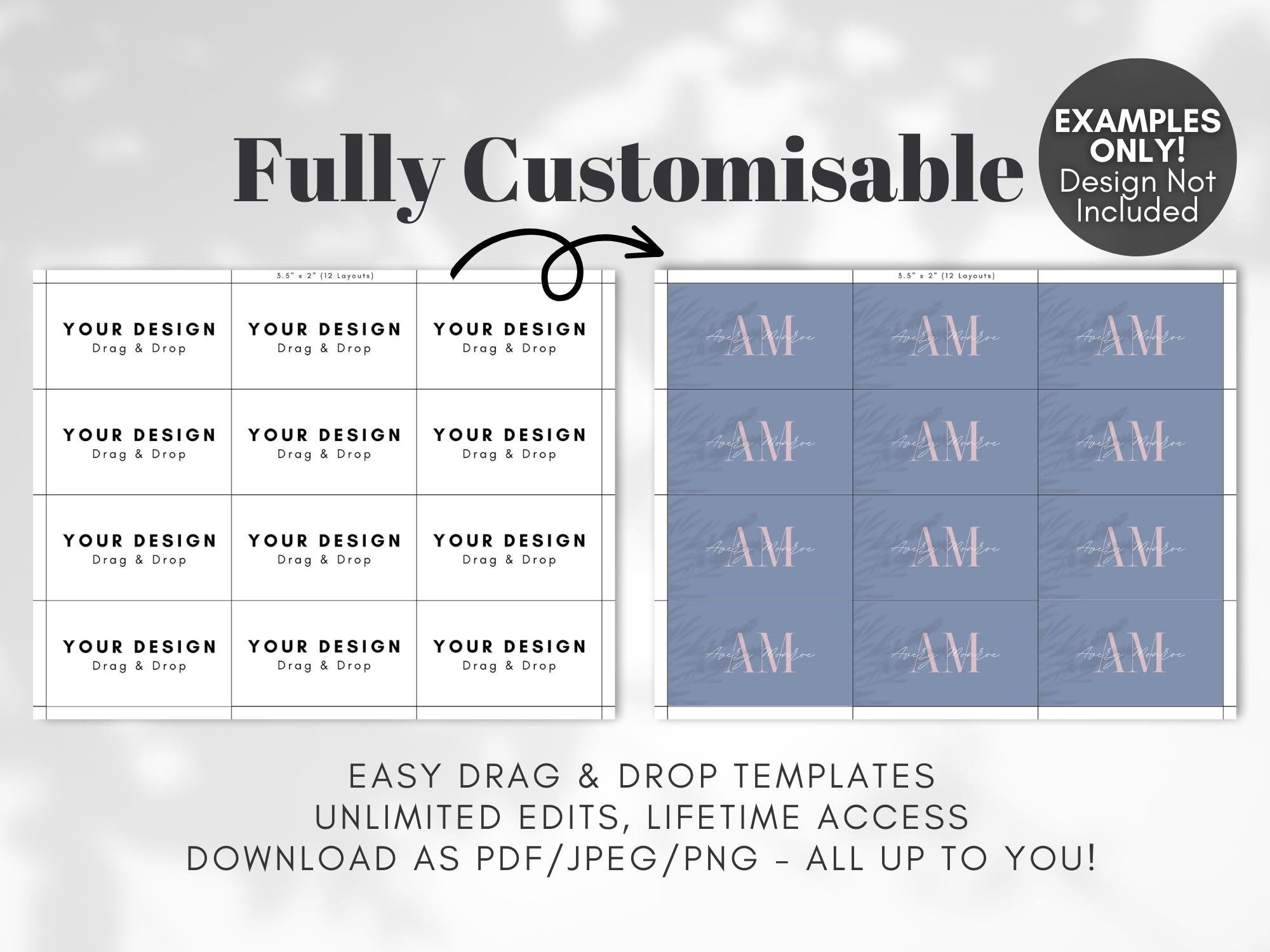 Drag and Drop Business Cards Template Printable Business - Etsy