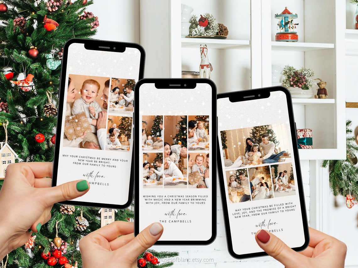 Editable Digital Christmas Card Template, Animated Christmas E-card ...