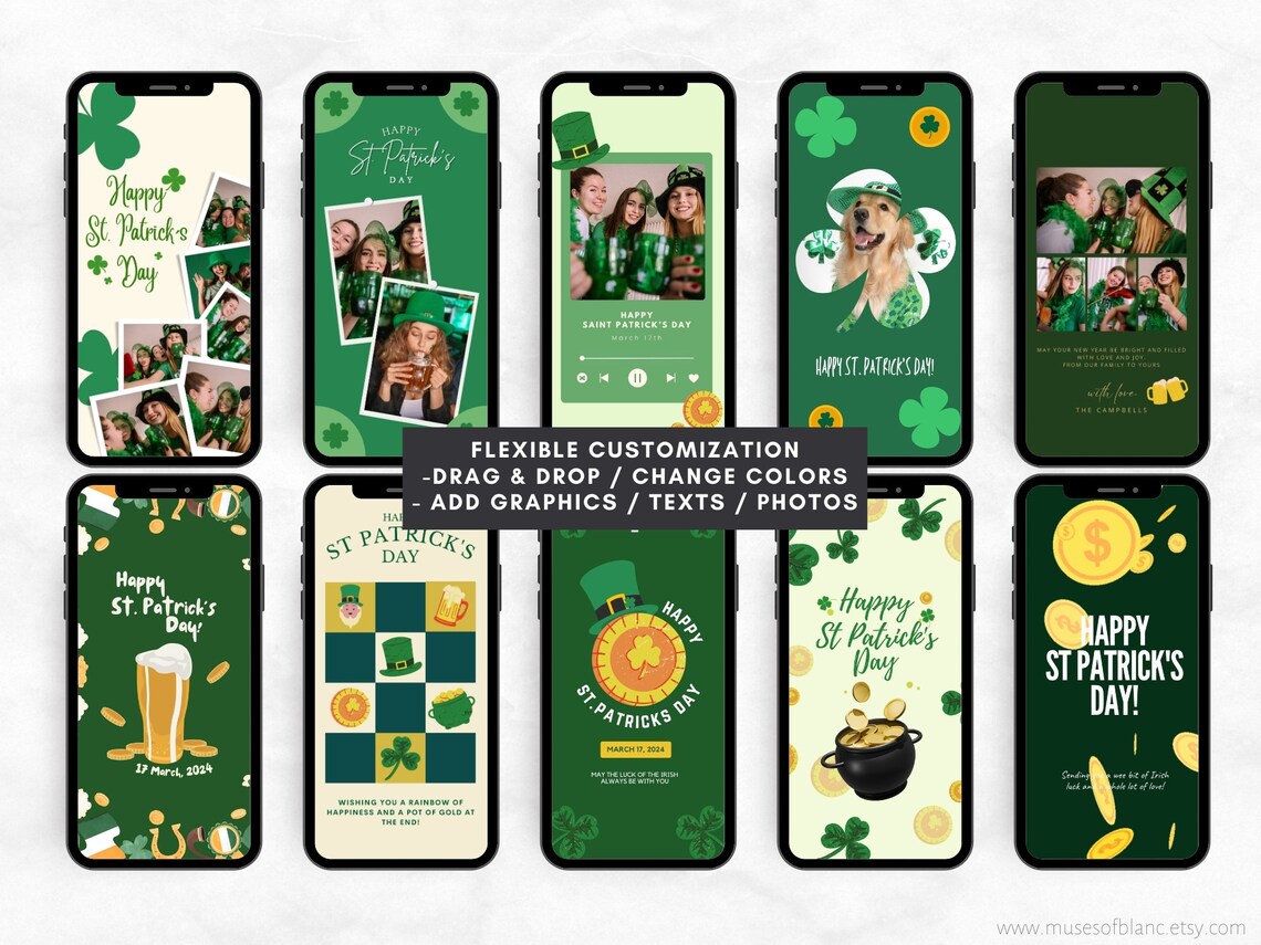 Editable Digital St. Patrick’s Day Cards Template, Animated Saint ...