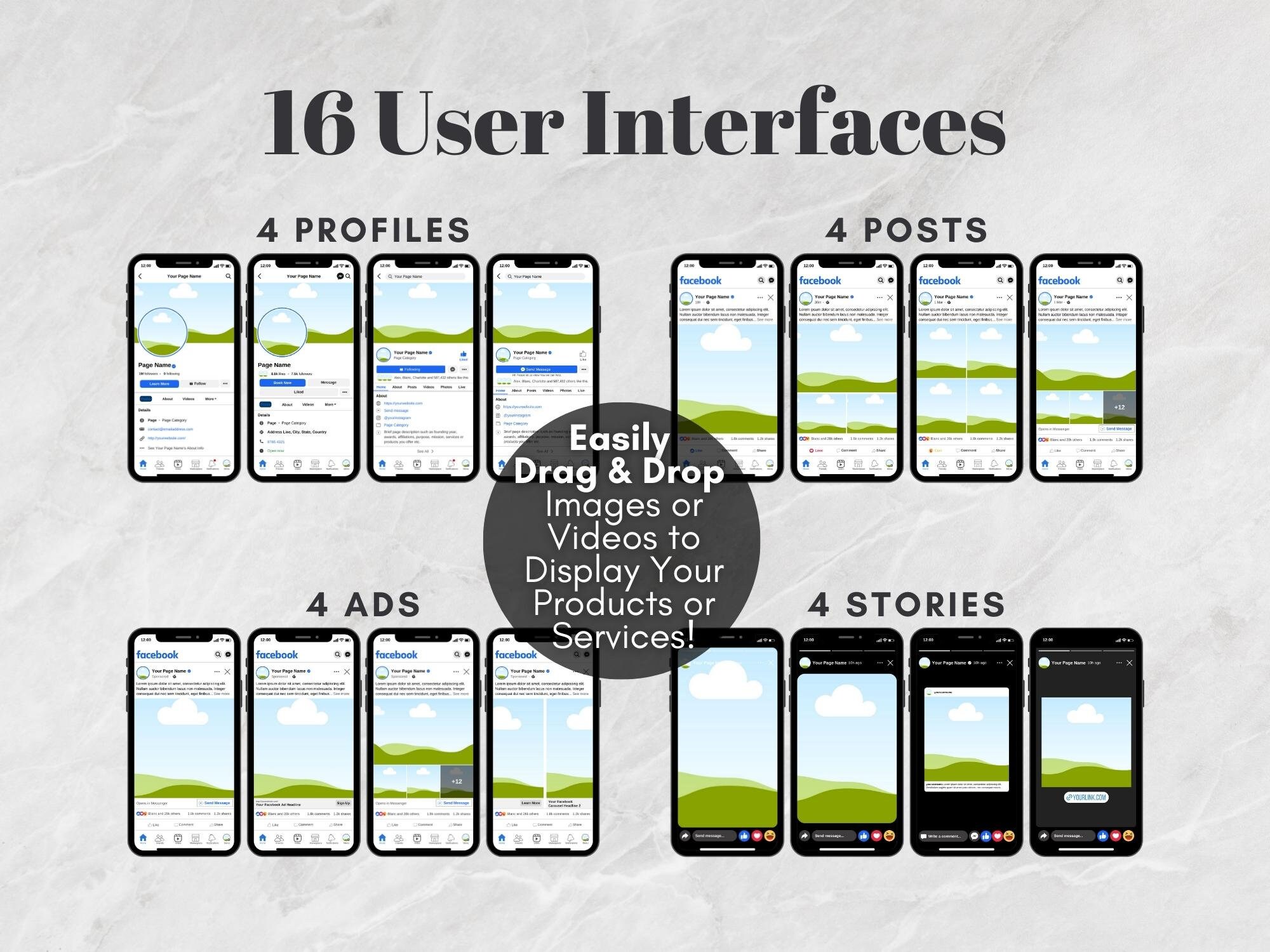 16 Editable Facebook Mockup Templates Social Media Mockup - Etsy