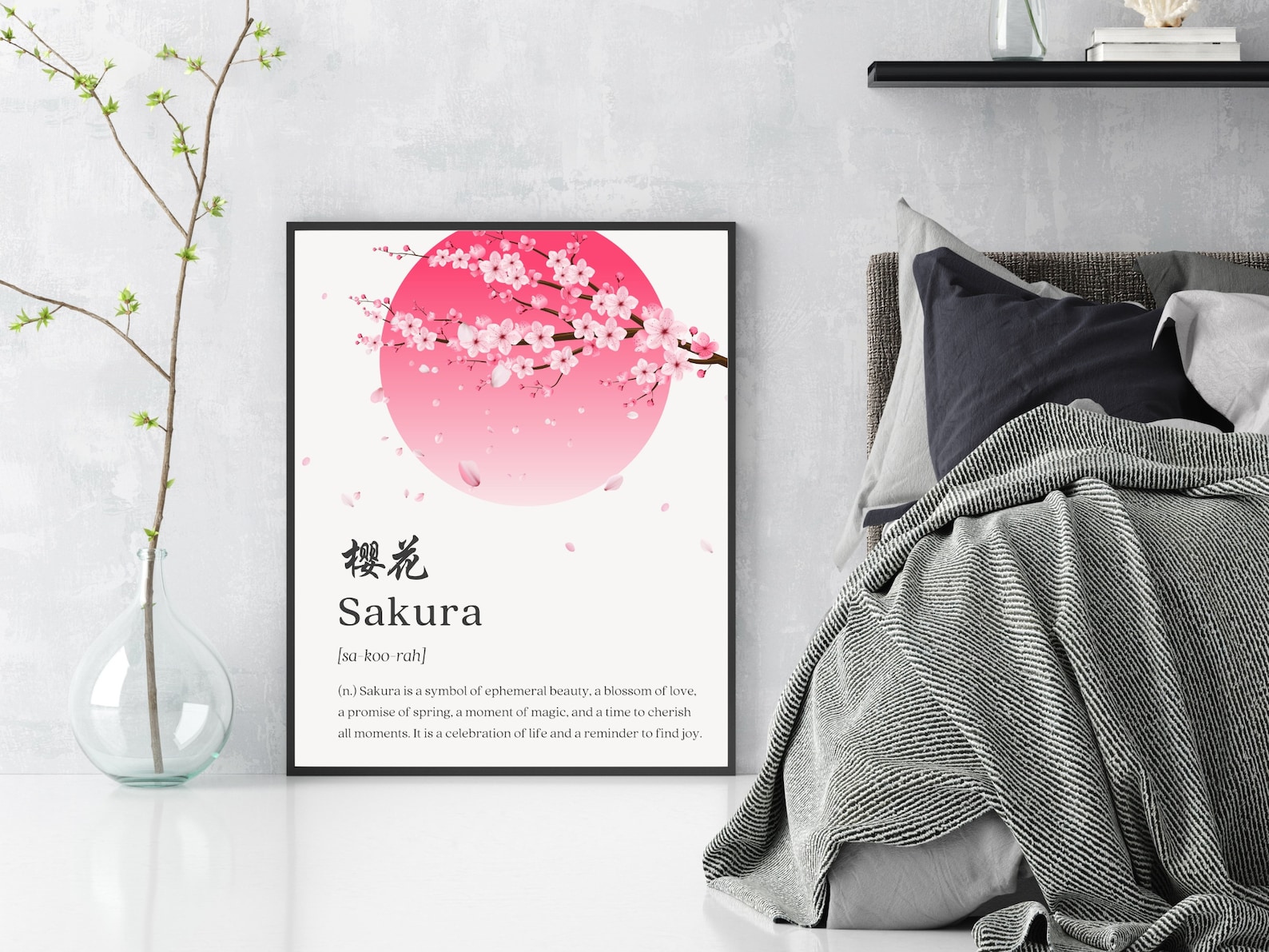 Sakura Definition Print, Japanese Cherry Blossom Wall Art (digital ...
