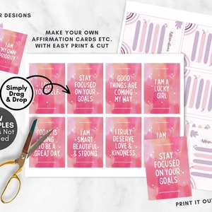 Drag and Drop Affirmation Cards Templates, Custom Blank Cards Templates ...