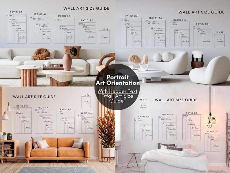 8 Wall Art Size Guide Art Frame Size Comparison Chart Wall - Etsy
