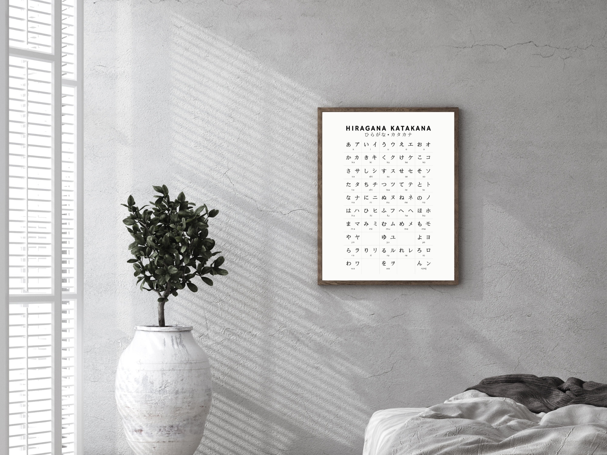 Japanese Kana Chart Hiragana Katakana Wall Print Learn - Etsy UK