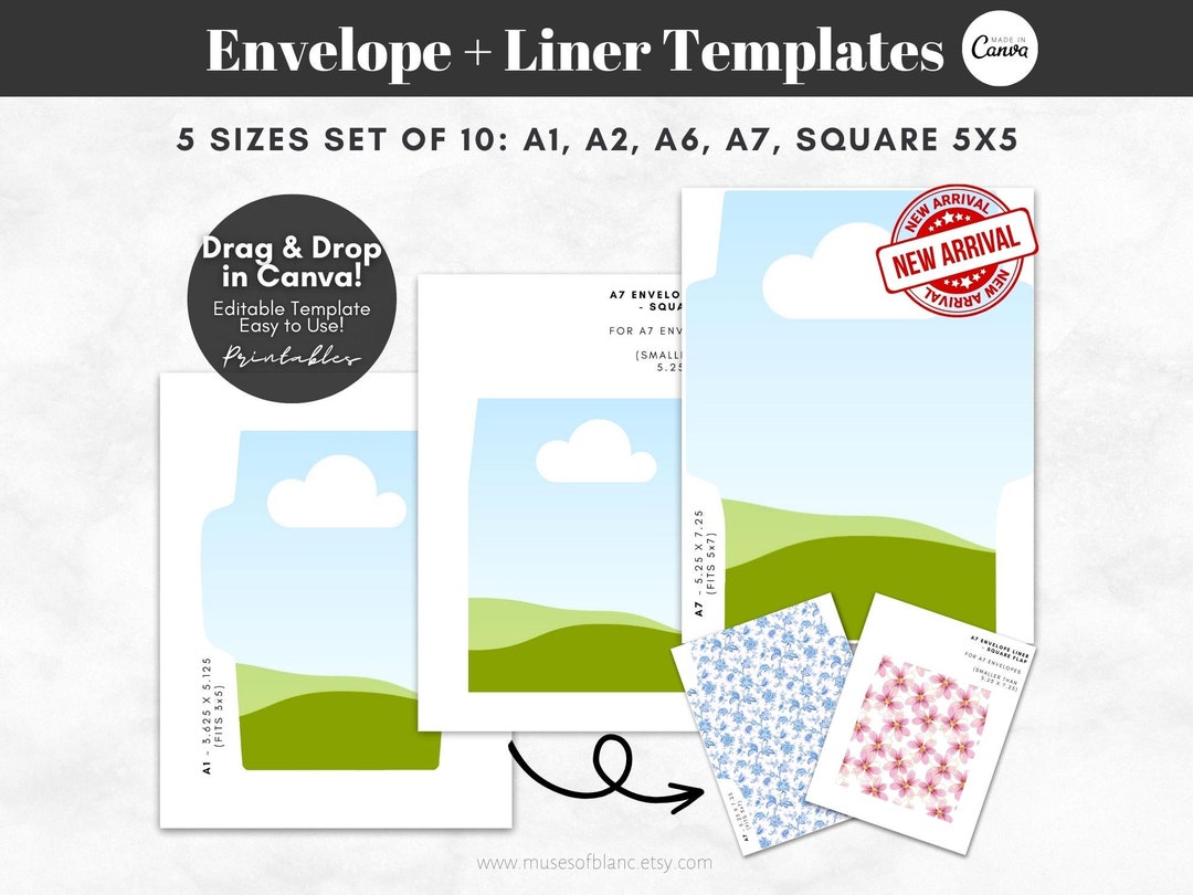Drag and Drop Printable Envelope Template Custom Envelope - Etsy