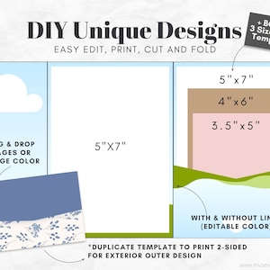 Drag and Drop Trifold Pocket Envelope Template, Printable 5x7 Tri Fold ...