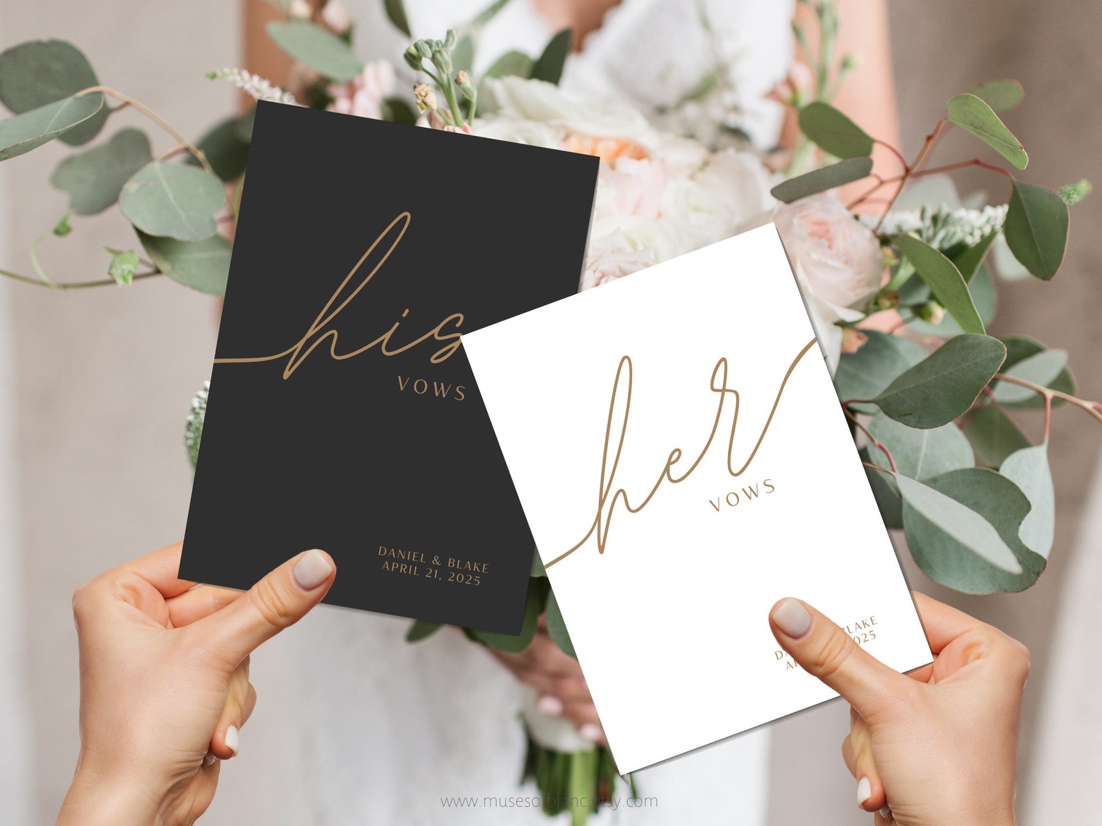 Editable Wedding Vows Card Template, Editable Canva Template Wedding ...