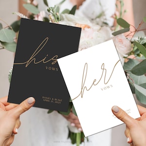 Editable Wedding Vows Card Template, Editable Canva Template Wedding ...